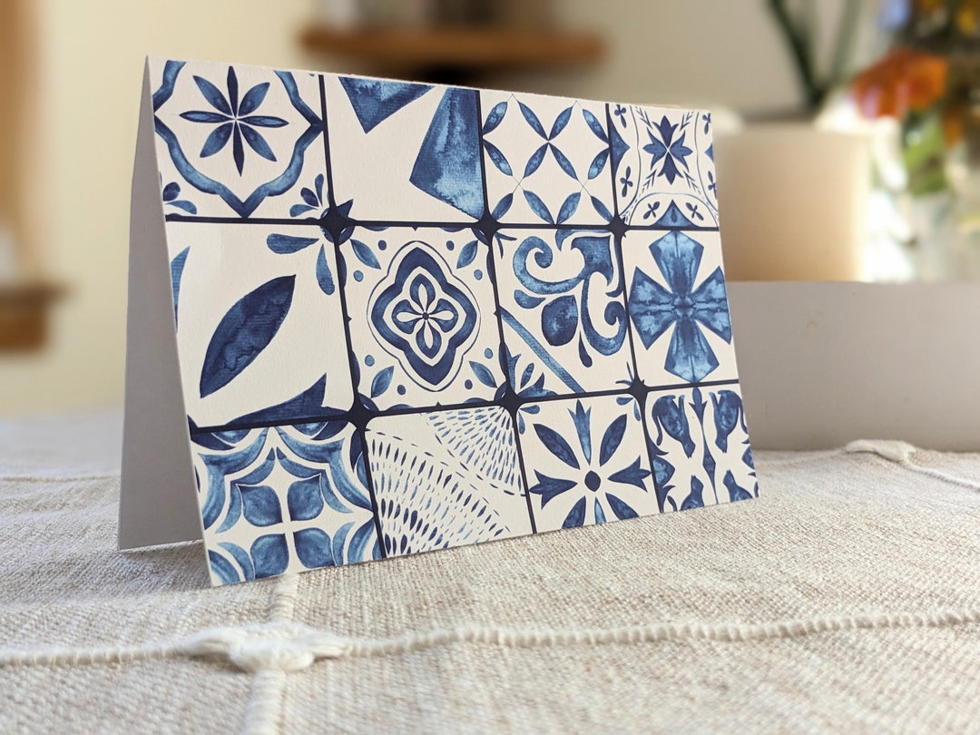 Talavera Tile Cards | Mediterranean Tile Greeting Cards | Portuguese ...