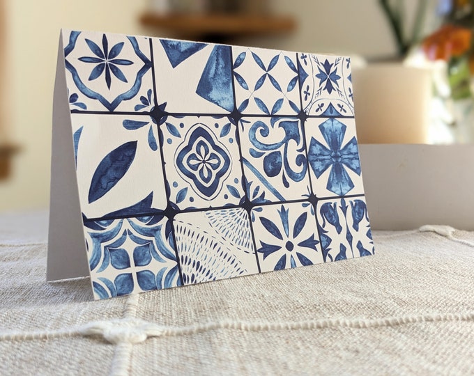 Talavera Tile Cards | Mediterranean Tile Greeting Cards | Portuguese ...