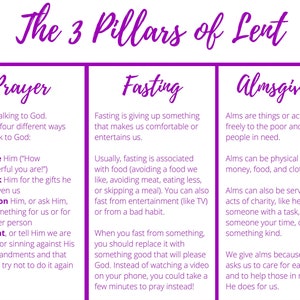 Daily Pillars of Lent for the Family - Etsy
