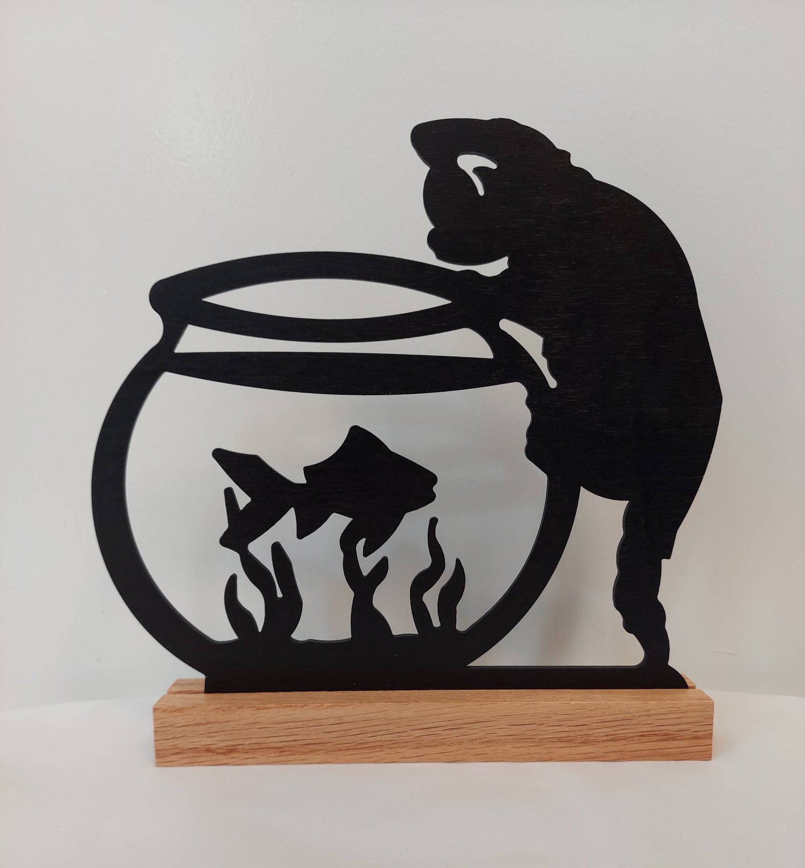 Cat Silhouette in Display Stand for Interior Use Made Out - Etsy