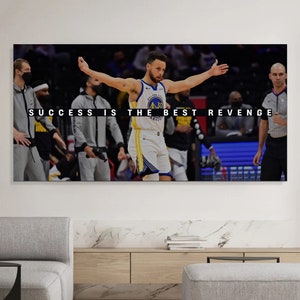Steph Curry Wall Art Success Quotes Poster for Office Decor Basketball ...