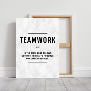Teamwork Wall Art Office Sign Motivational Quotes Poster Modern ...
