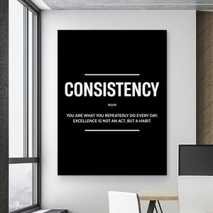 Consistency Poster Minimalist Office Prints Inspirational Sayings ...