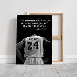 Kobe Bryant Canvas Inspirational Quotes Wall Art for Office Decor Black ...