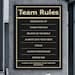 Team Rules Wall Art Modern Office Decor Leadership Quote Print ...
