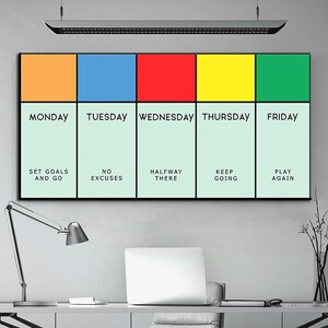 5 Days a Week Motivational Wall Art Landscape Canvas Modern Office ...