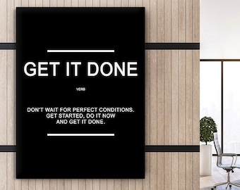 Get IT Done Entrepreneur Motivational Office Decor Modern Art - Etsy