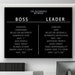 The Difference Between Boss Leader Wall Art Office Decor Motivational ...