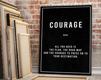 Courage Definition Poster - Etsy