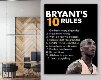 Kobe Bryant 10 Rules of Success - Etsy