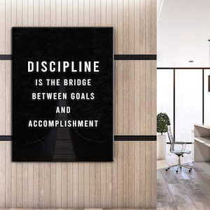 Discipline Wall Art for Office Decor Inspirational Quotes Prints Gifts ...