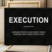 Execution Definition Wall Art Office Decor, Motivational Wall Art Quote ...