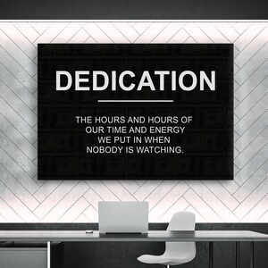 Dedication Canvas Motivational Wall Art Quotes for Workspace Decor ...