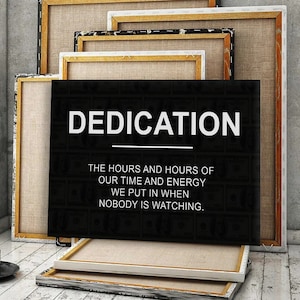 Dedication Canvas Motivational Wall Art Quotes for Workspace Decor ...