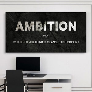 Ambition Print Inspirational Wall Art for Office Decor Success Mindset ...