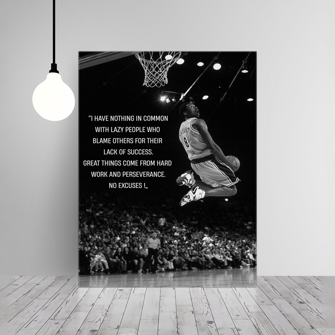 Kobe Bryant Poster Motivational Quote Wall Art for Office Decor ...