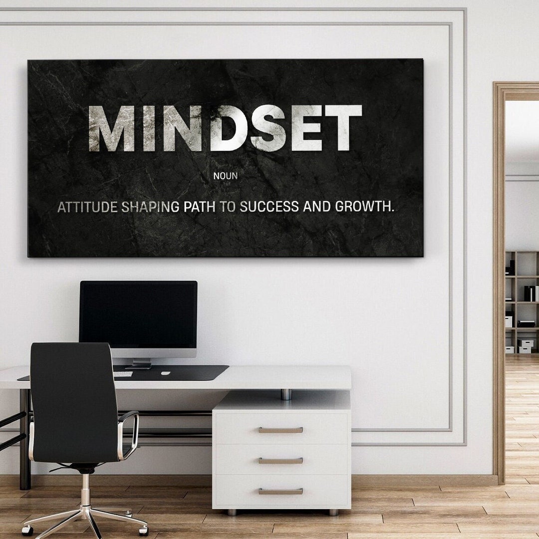 Mindset Print Inspirational Wall Art for Office Decor Success Mindset ...