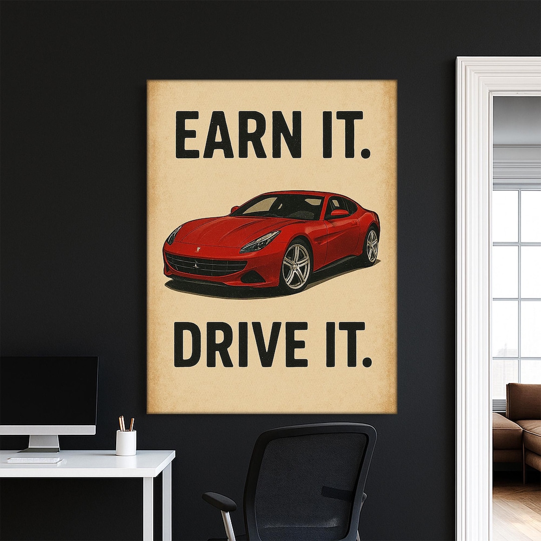 Motivational Cars Poster Ferrari Wall Art for Office Decor Super Car ...