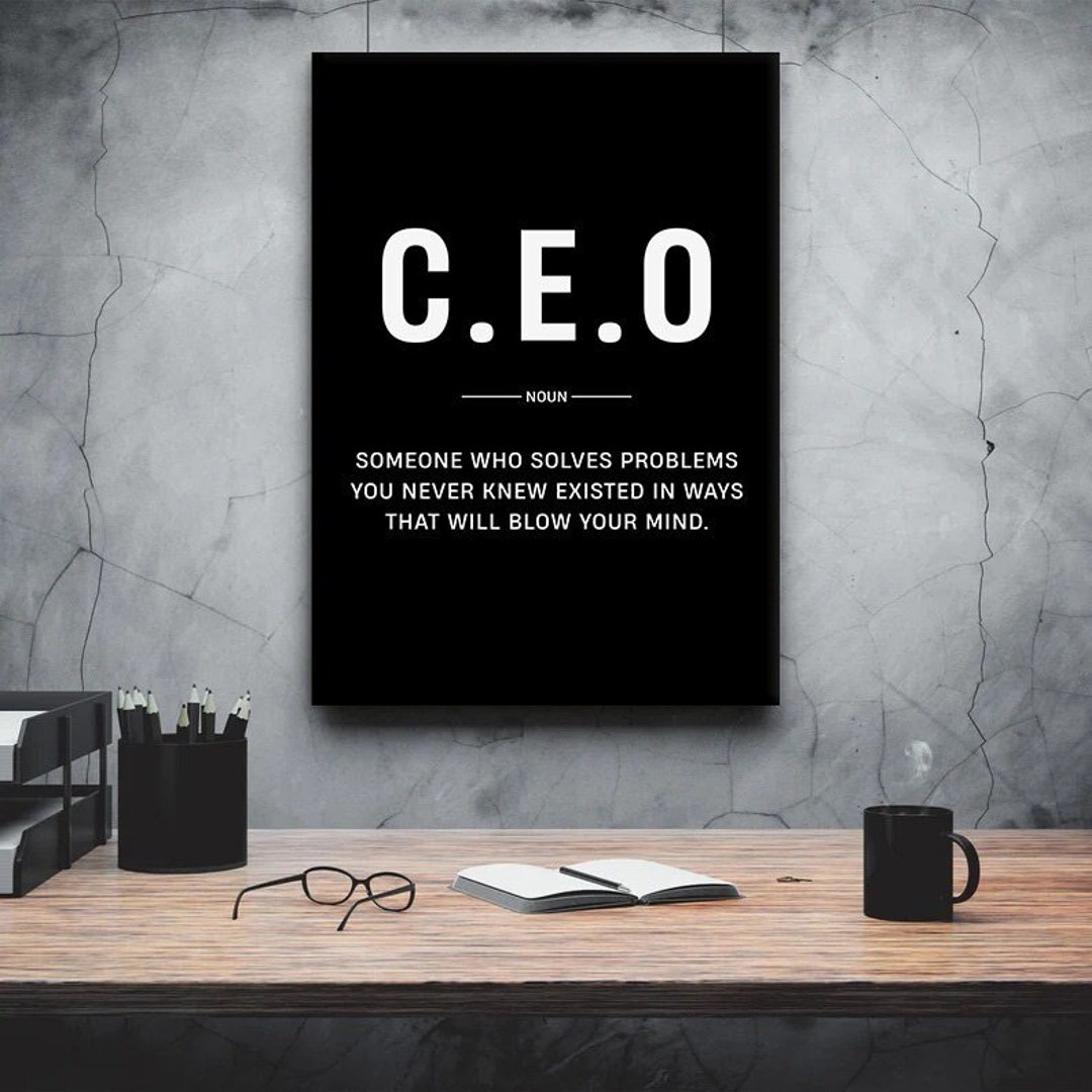 CEO Definition Inspirational Wall Art Black White Home Office - Etsy