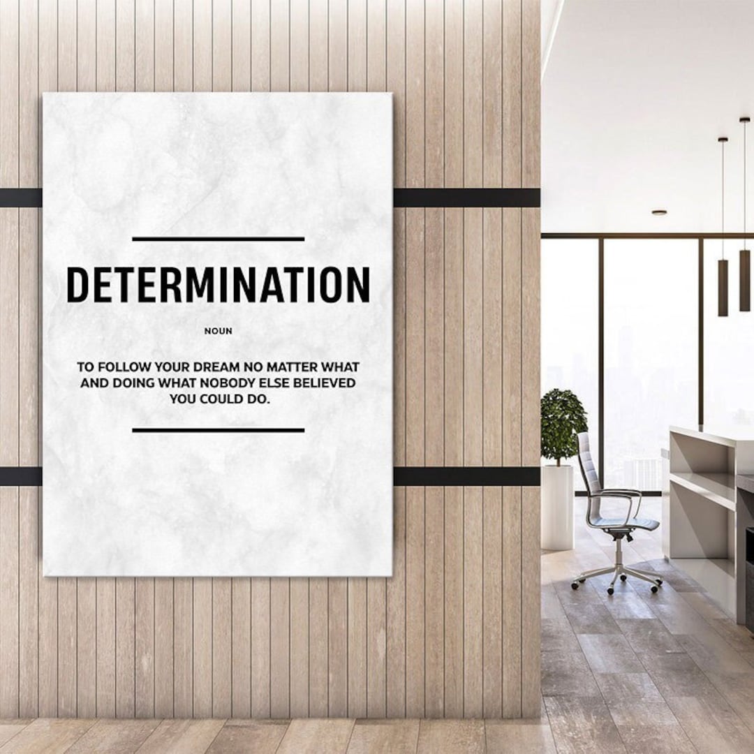 Determination Noun Definition Print Motivational Wall Art Home Office ...