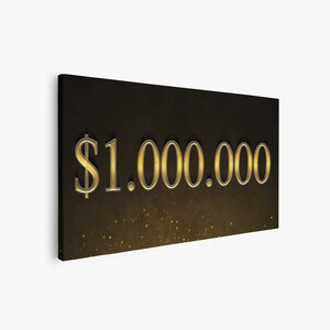 1 Million Dollars Poster Motivational Money Wall Art for Entrepreneur ...