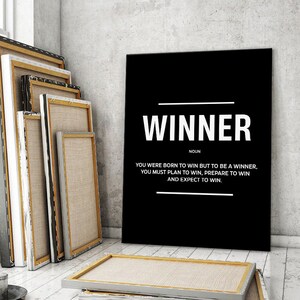 Winner Definition Wall Art for Office Decor Motivational Quote ...