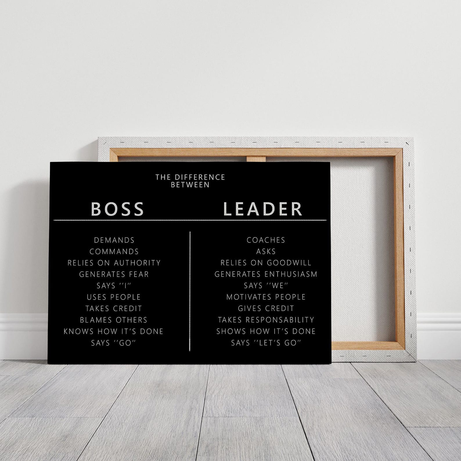 The Difference Between Boss Leader Wall Art Office Decor Motivational ...