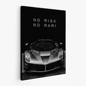 No Risk No Rari Wall Art Motivational Canvas for Office Decor Sport Car ...