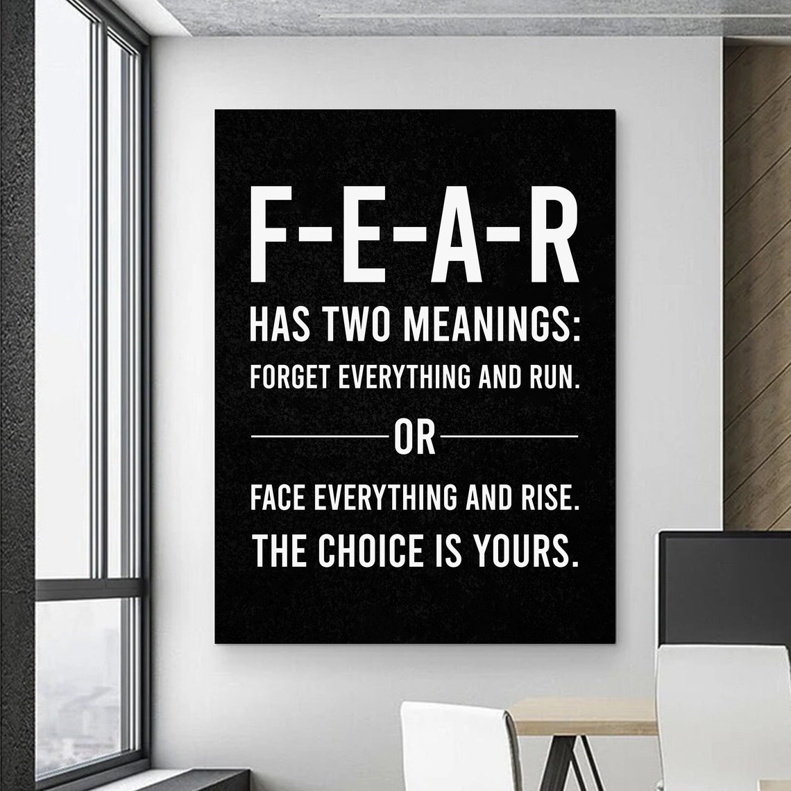 Fear Definition Poster Motivational Wall Art for Office Decor Success ...