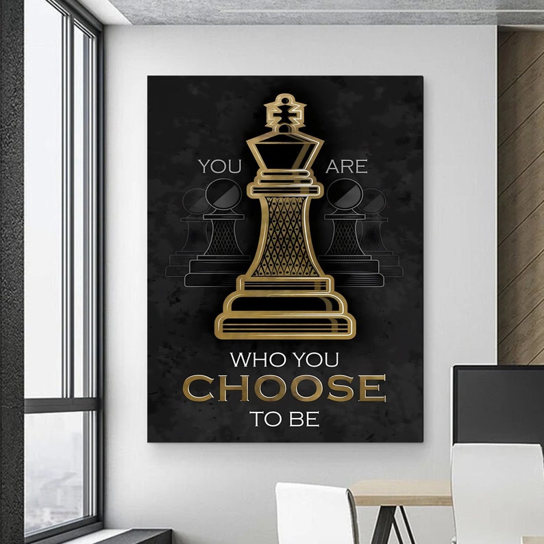 Chess King Canvas Inspirational Quotes Wall Art for Office Decor ...