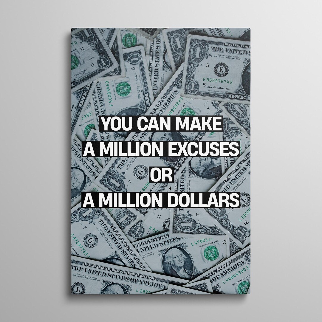 Million Dollars Poster Motivational Entrepreneur Wall Art for Office ...