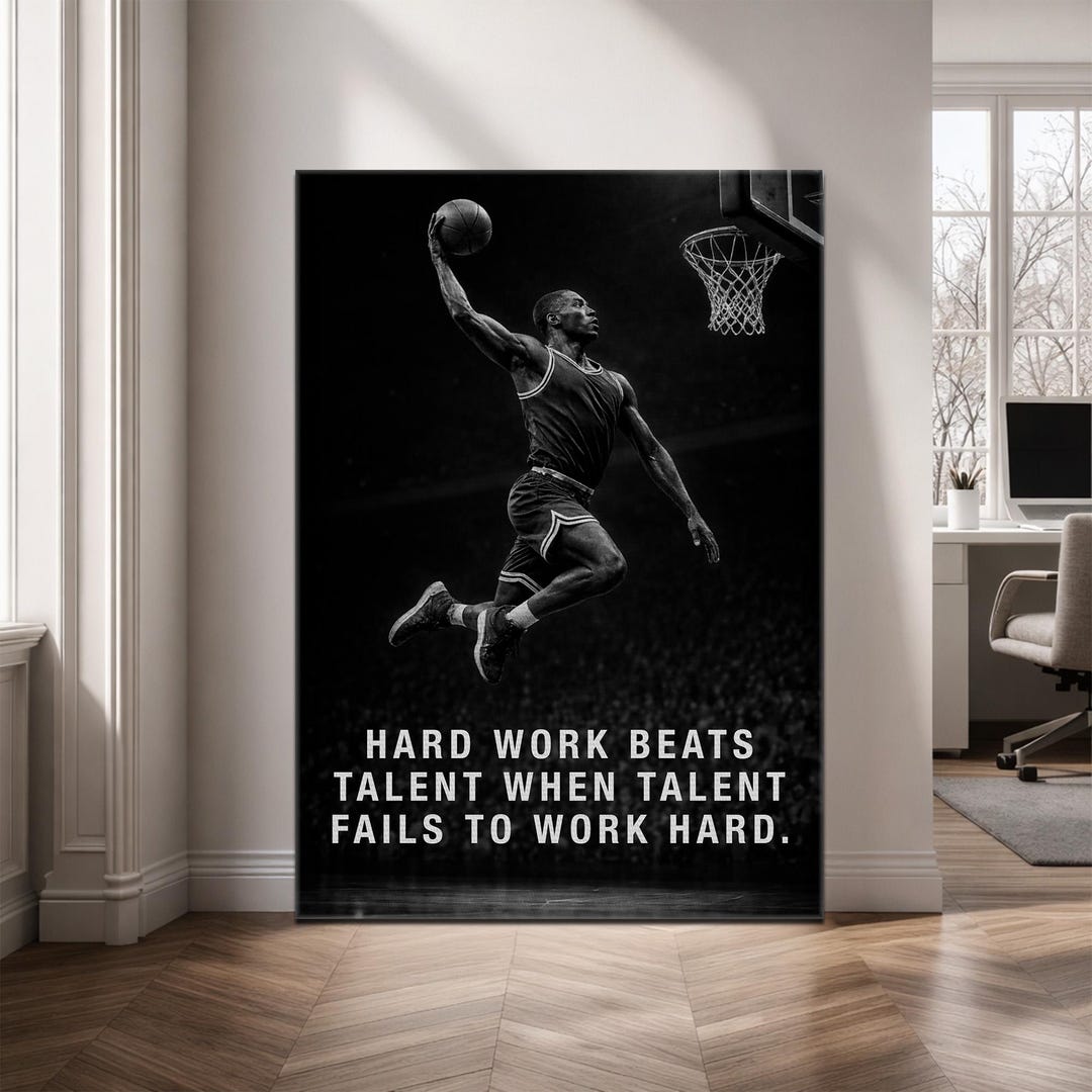 Basketball Dunk Poster Motivational Quotes Wall Art for Teens Room ...