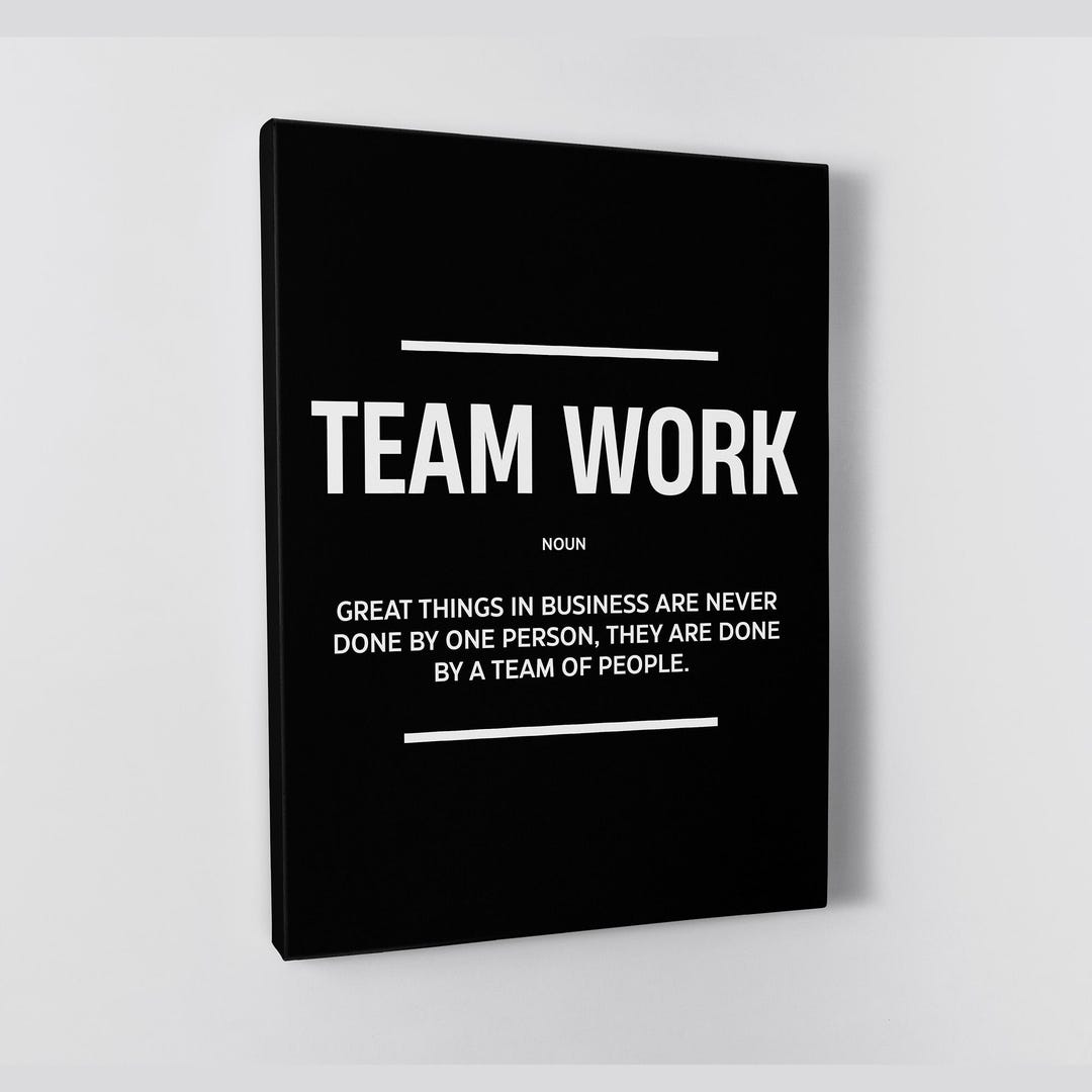 Team Work Canvas Inspirational Office Wall Art for Workplace Art Decor ...