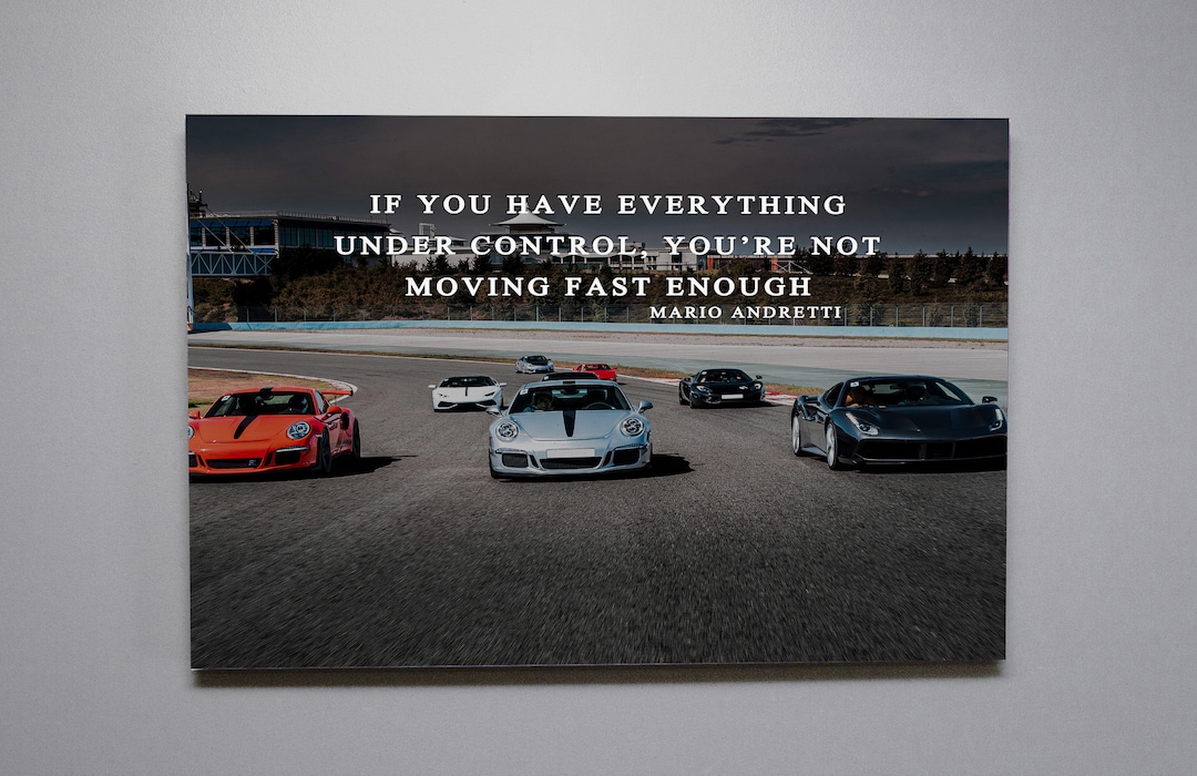 Mario Andretti Motivational Quote Wall Art Entrepreneur Modern Office ...