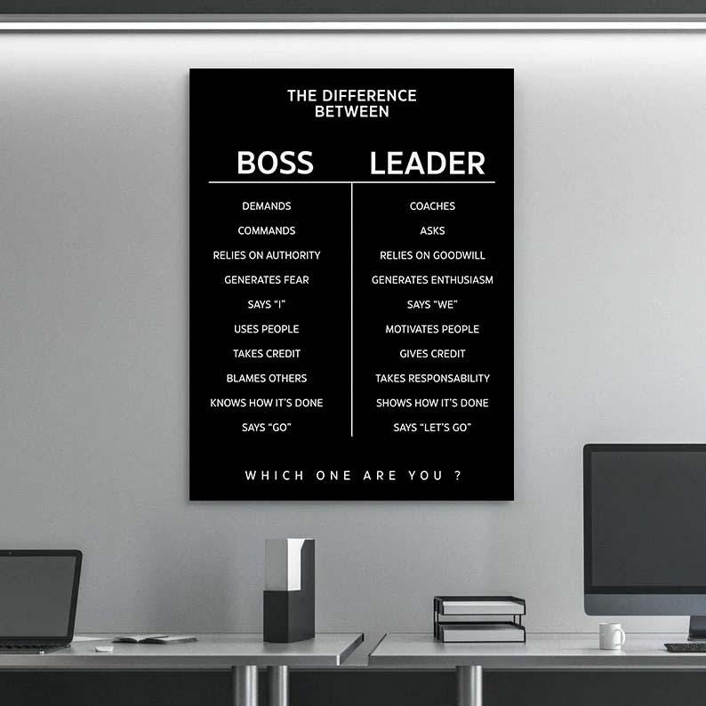 Leader Wall Art Inspirational Canvas for Office Decor Leadership Poster ...