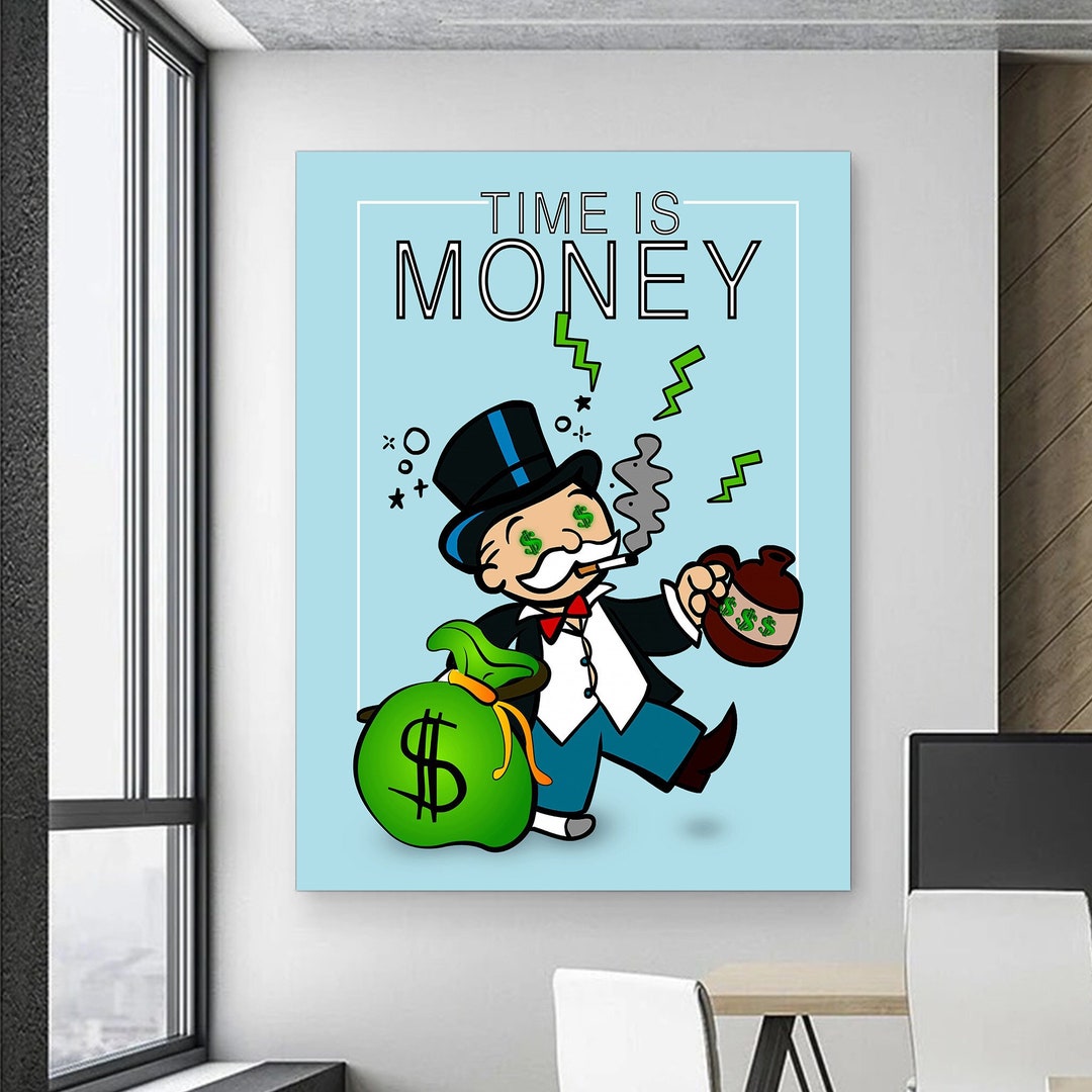 Time is Money Canvas Modern Office Wall Art Money Art Prints ...