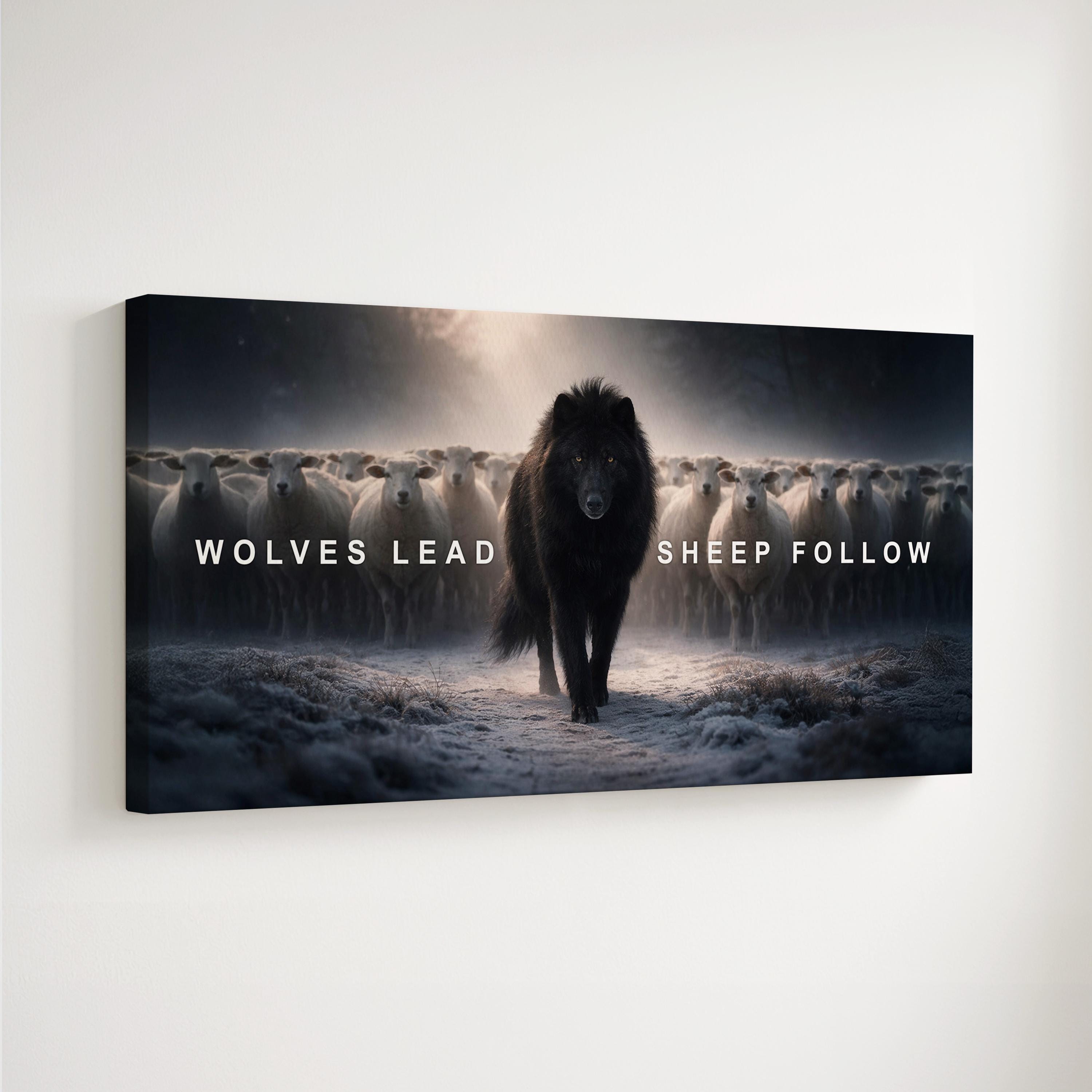 Wolf Wall Art Motivational Canvas for Home Office Decor Wolves Lead ...