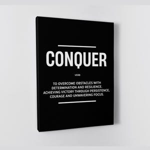 Conquer Poster Motivational Canvas Prints for Office Wall Decor Conquer Definition Prints ...