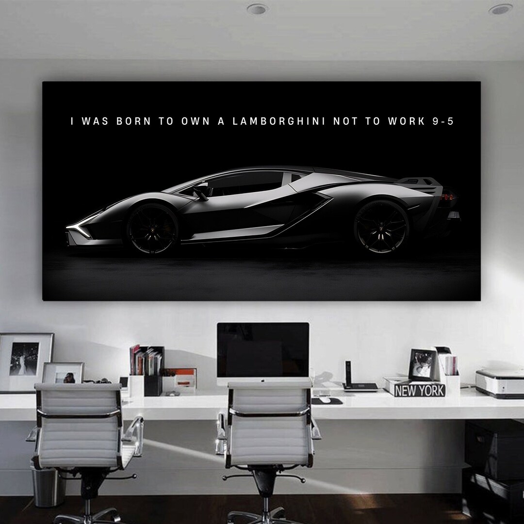 Lamborghini Wall Art Motivational Quote Poster for Office Wall Decor ...