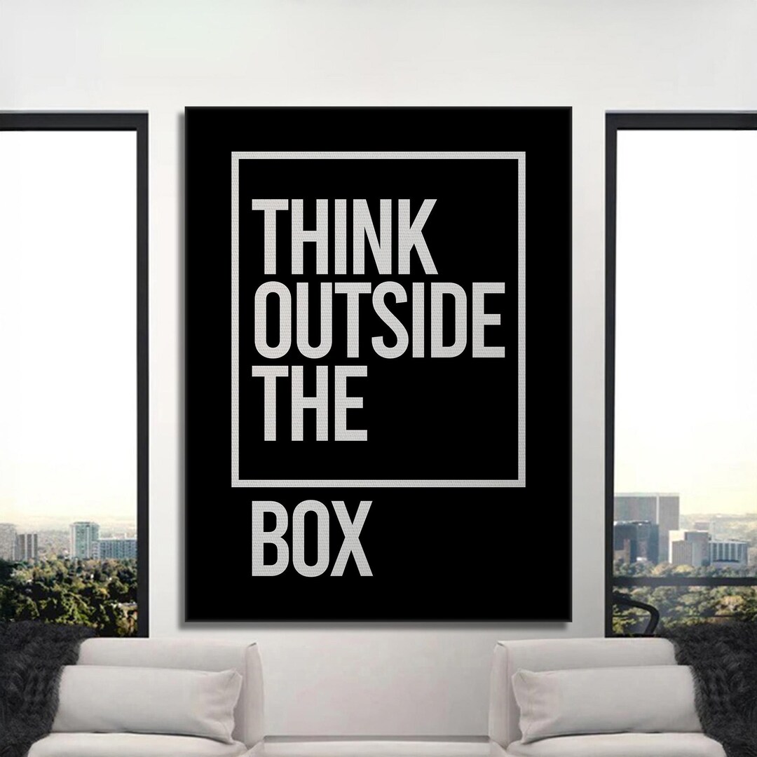 Think Outside the Box Poster Inspirational Quotes Canvas for Home ...
