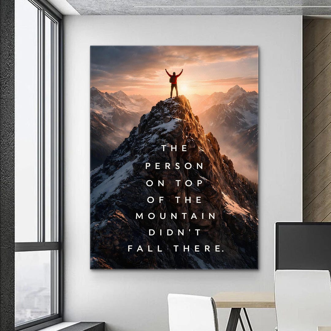 Motivational Mountain Wall Art Canvas for Entrepreneur Office Decor ...