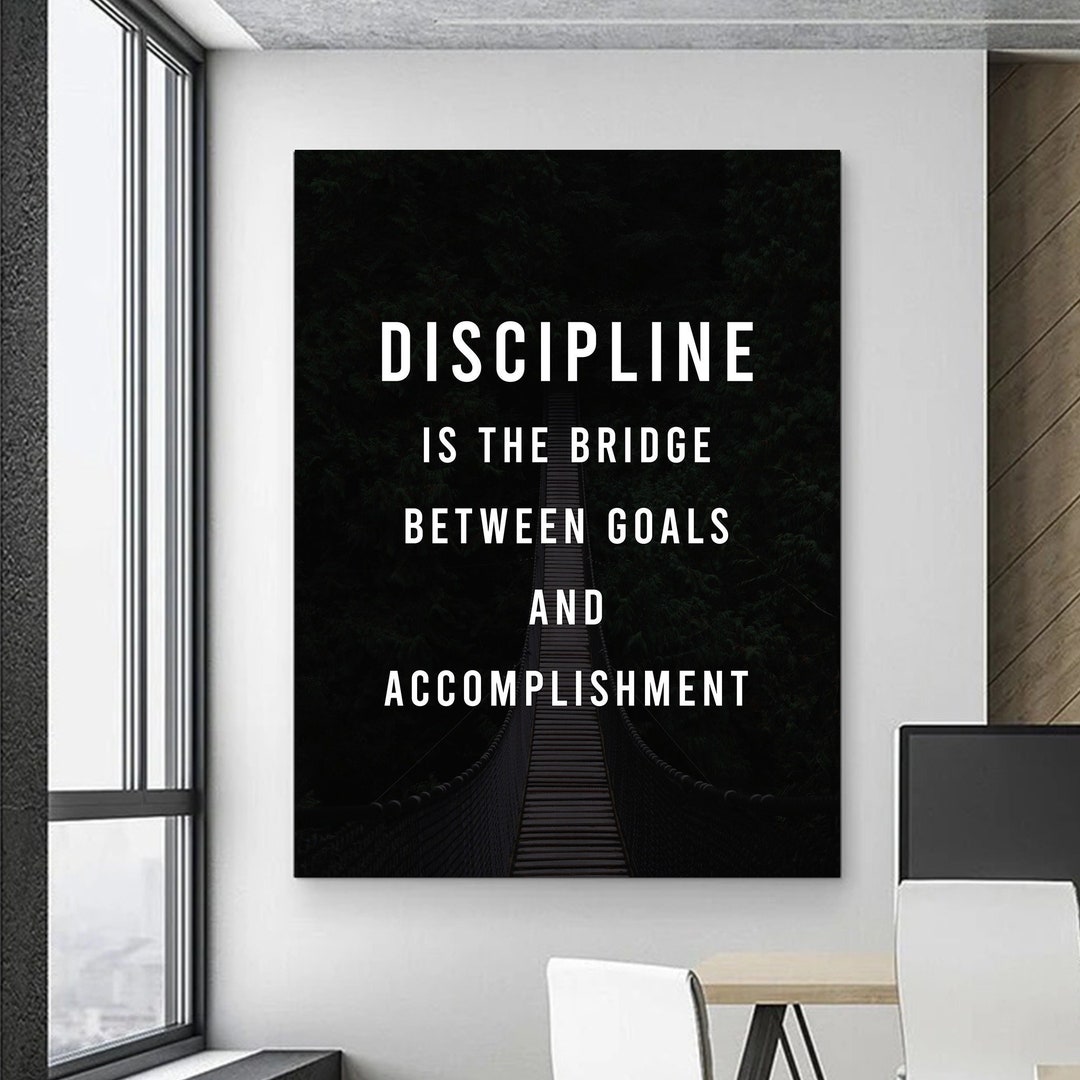 Discipline Wall Art for Office Decor Inspirational Quotes Prints Gifts ...