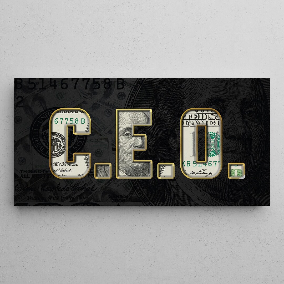 Motivational CEO Gifts Poster Money Wall Art for Office Decor ...