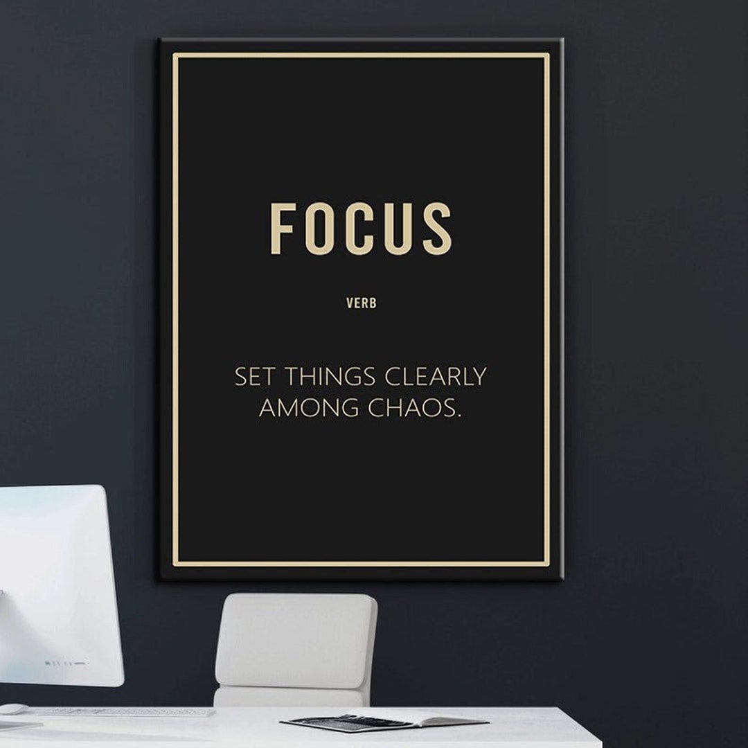Focus Definition Canvas Home Office Decor Entrepreneur Print Success ...