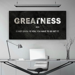 Greatness Definition Print Motivational Wall Art for Office Decor ...