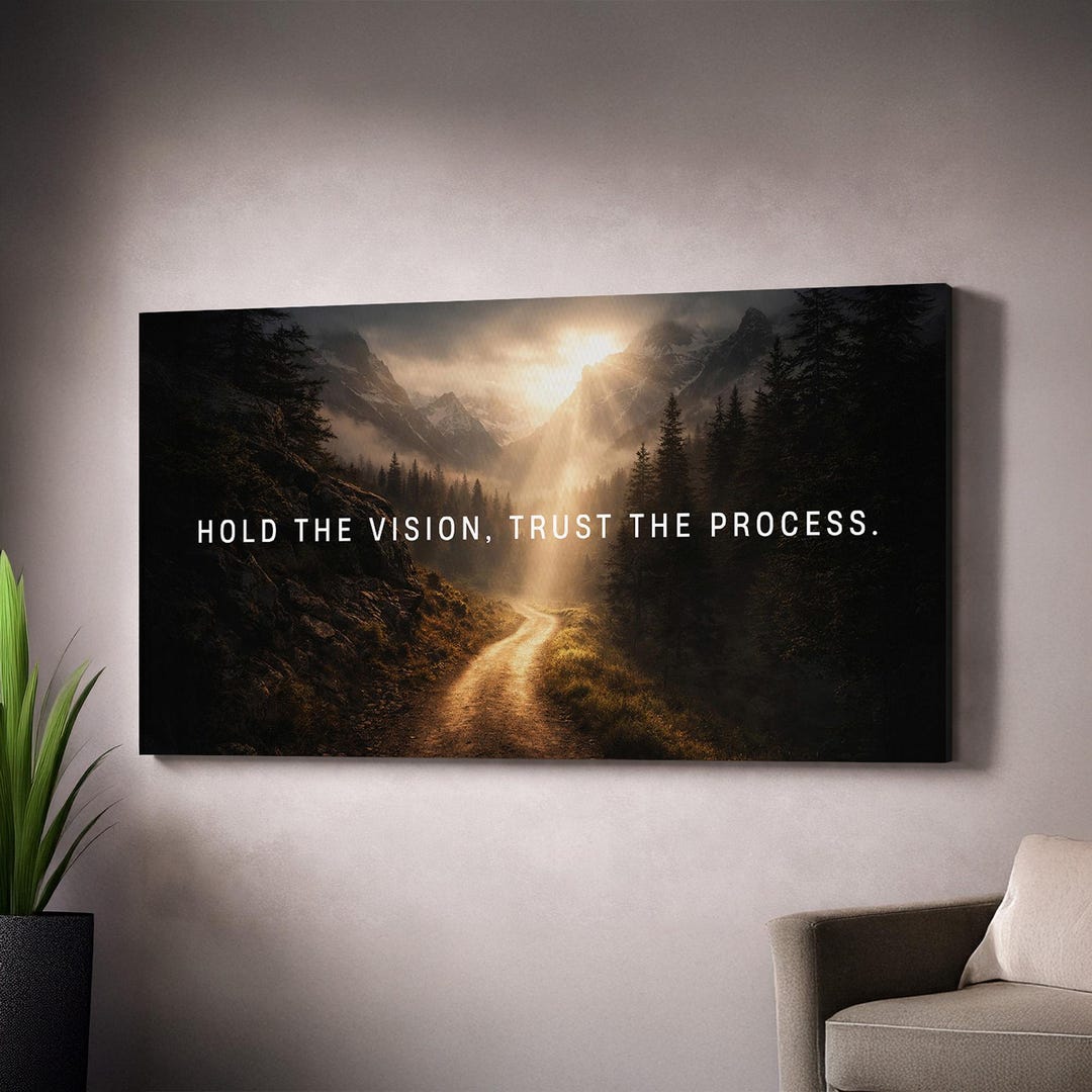 Hold the Vision Trust the Process Quote Poster Motivational Wall Art ...