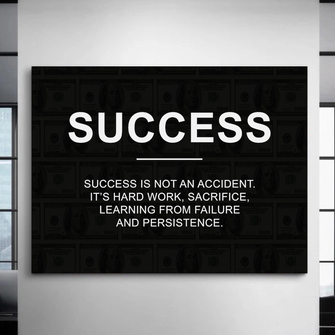 Success Wall Art Motivational Quote Canvas for Office Decor Success ...