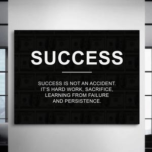 Success Wall Art Motivational Quote Canvas for Office Decor Success Poster Entrepreneur Wall Art ...