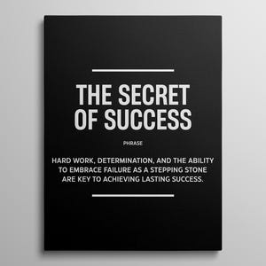 The Secret of Success Wall Art Motivational Canvas for Office Decor ...