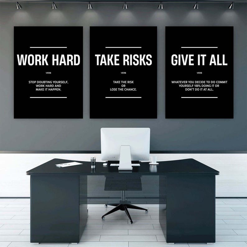 3 Piece Motivational Wall Art for Office Decor Inspirational Canvas for ...